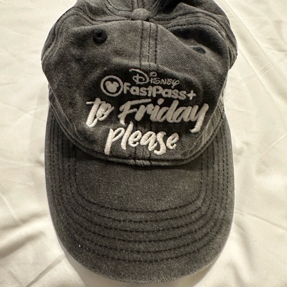 Disney | Accessories | Disney Parks Ball Cap Dark Gray Fast Pass To ...